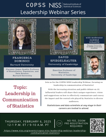 COPSS-NISS Leadership in Communication of Statistics: Insights from Francesca Dominici and David ...